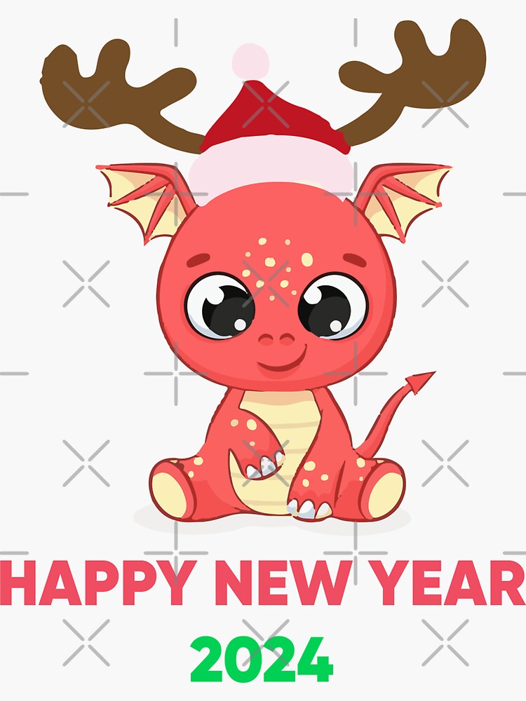 "happy new year 2024" Sticker for Sale by Pink-Saturn | Redbubble