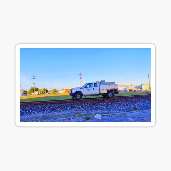 "CSX Hi-Rail Pickup Truck on the tracks" Sticker for Sale by train-shop ...