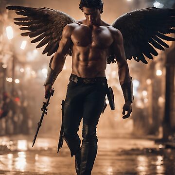 "Fallen Angel - Male" Greeting Card for Sale by Geek-Girl-Art | Redbubble