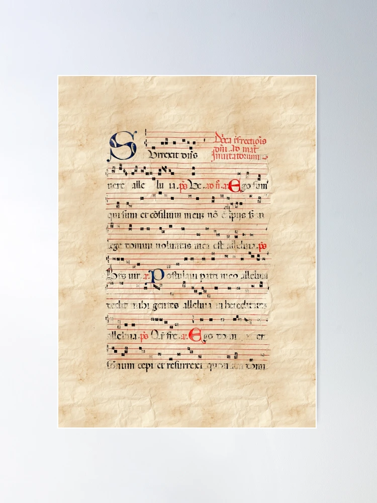 Medieval Gregorian Chant 1632 POLAND ILLUMINATED MANUSCRIPT GREGORIAN