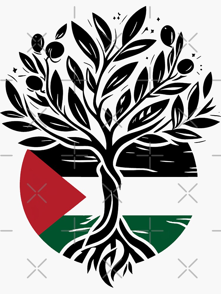 "Free Palestine, Flag & Olive tree" Sticker for Sale by samer11 | Redbubble