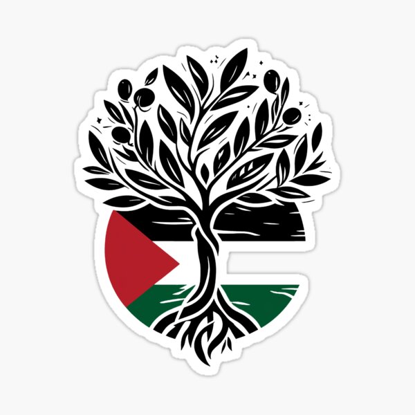 "Free Palestine, Flag & Olive tree" Sticker for Sale by samer11 | Redbubble
