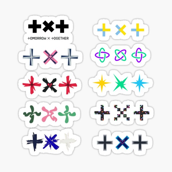 "TXT Tomorrow By Together Stickers LOGO - all era / songs ATEEZ MERCH ...