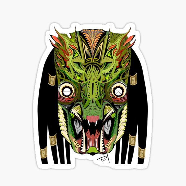 "Predator - Maskless" Sticker for Sale by Tem-Tribal-Art | Redbubble