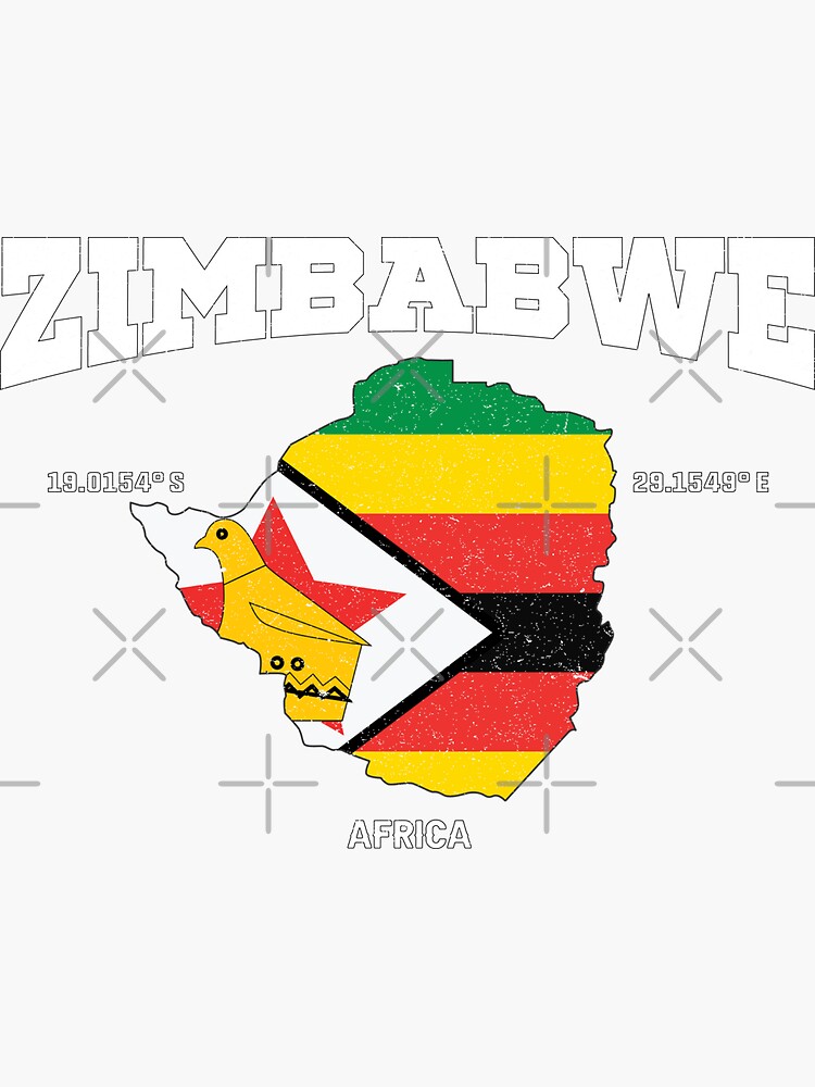 "Zimbabwean Flag and Map, Zimbabwe coordinates, Zimbabwe location ...
