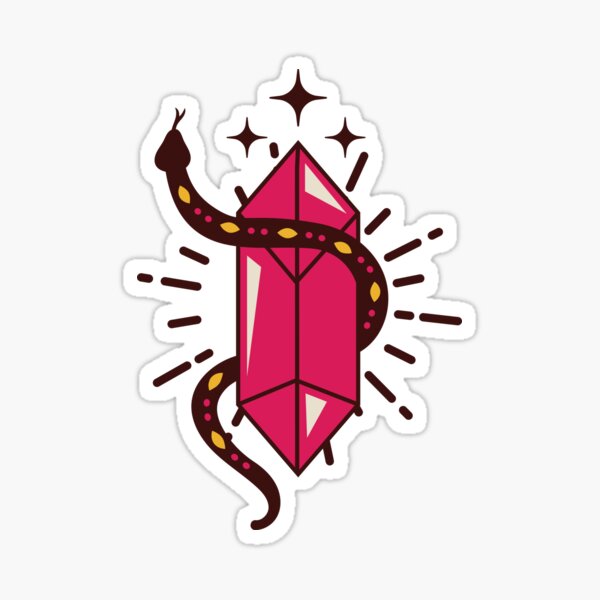 "Snake and crystal amulet, "Symbol of Protection & Healing"." Sticker ...
