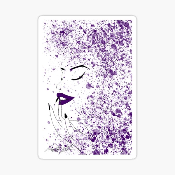 "Purple Lips" Sticker for Sale by TheTimekeeper | Redbubble