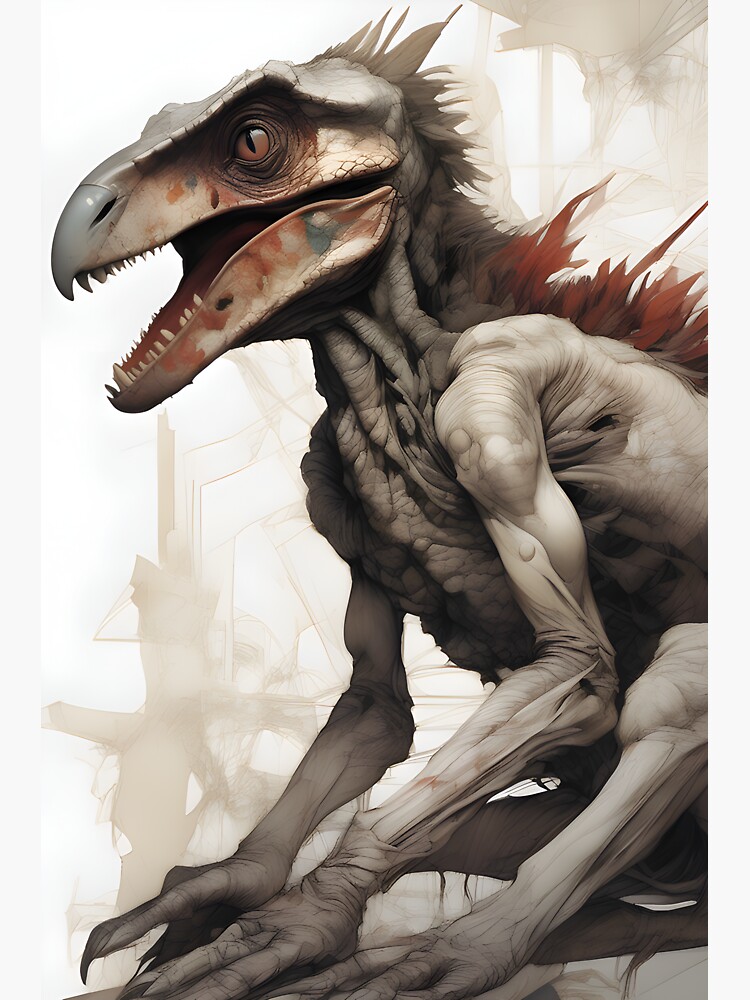 "Ai Generated - Humanoid Raptor" Sticker for Sale by Nimpsy | Redbubble