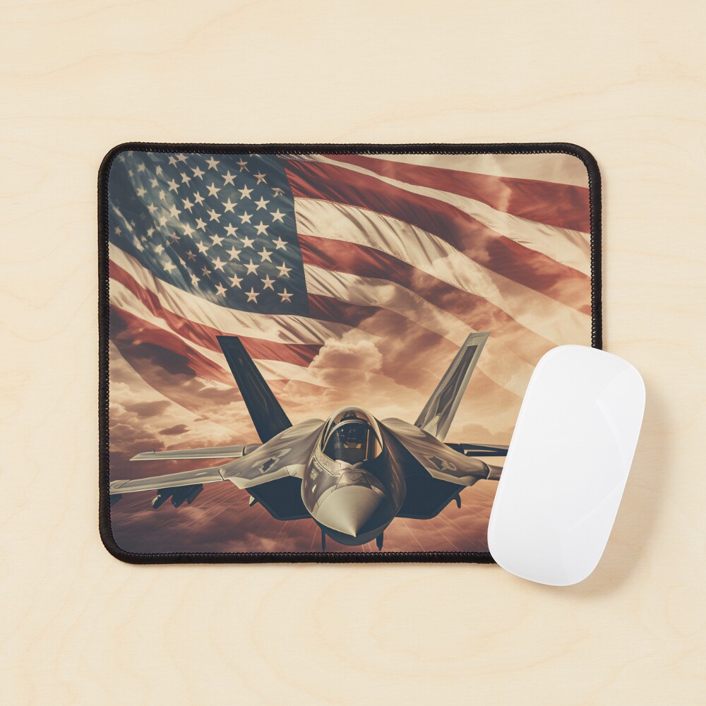 "Patriotic American flag fighter jet digital print" Poster for Sale by ...