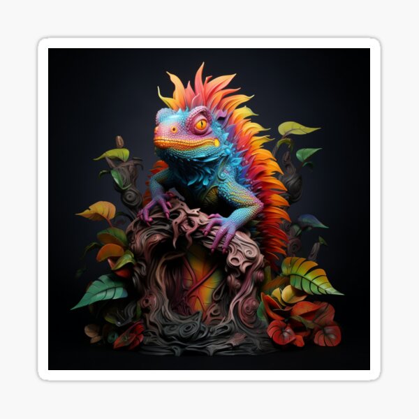 "3D Color Chameleon" Sticker for Sale by aiphotosart | Redbubble