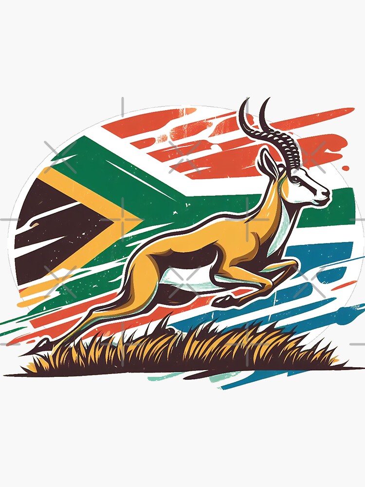 "Springbok Rugby South Africa Flag" Sticker for Sale by maximinano100k ...