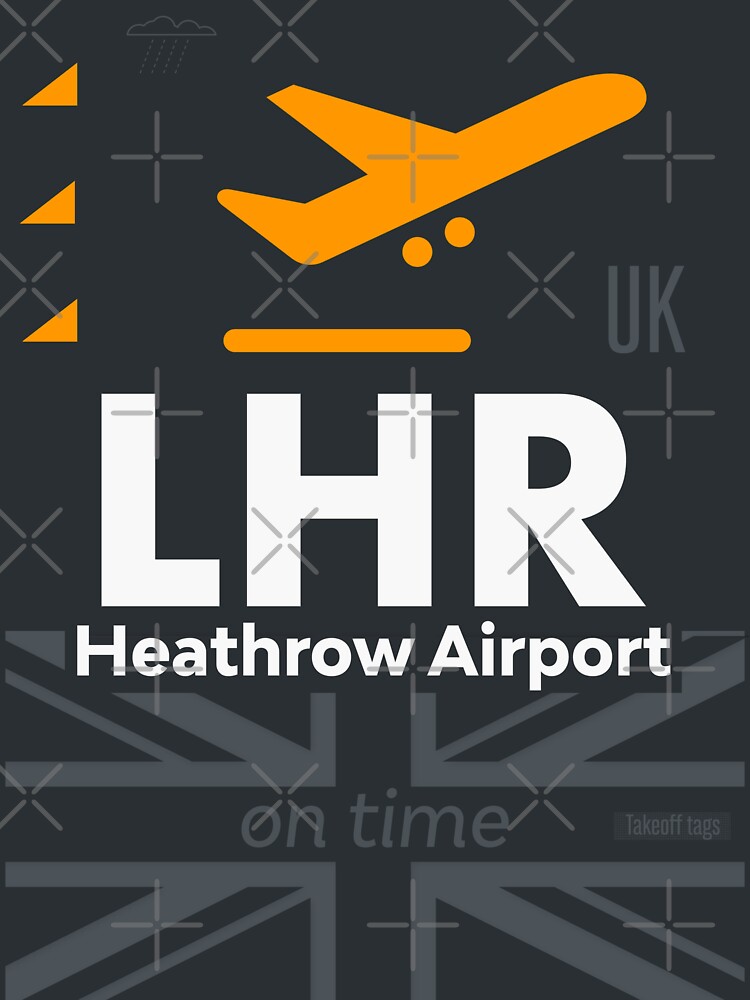 "LHR Heathrow airport tag orange " Sticker for Sale by Aviators | Redbubble