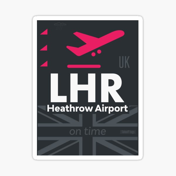 "Heathrow airport code LHR" Sticker by Aviators | Redbubble