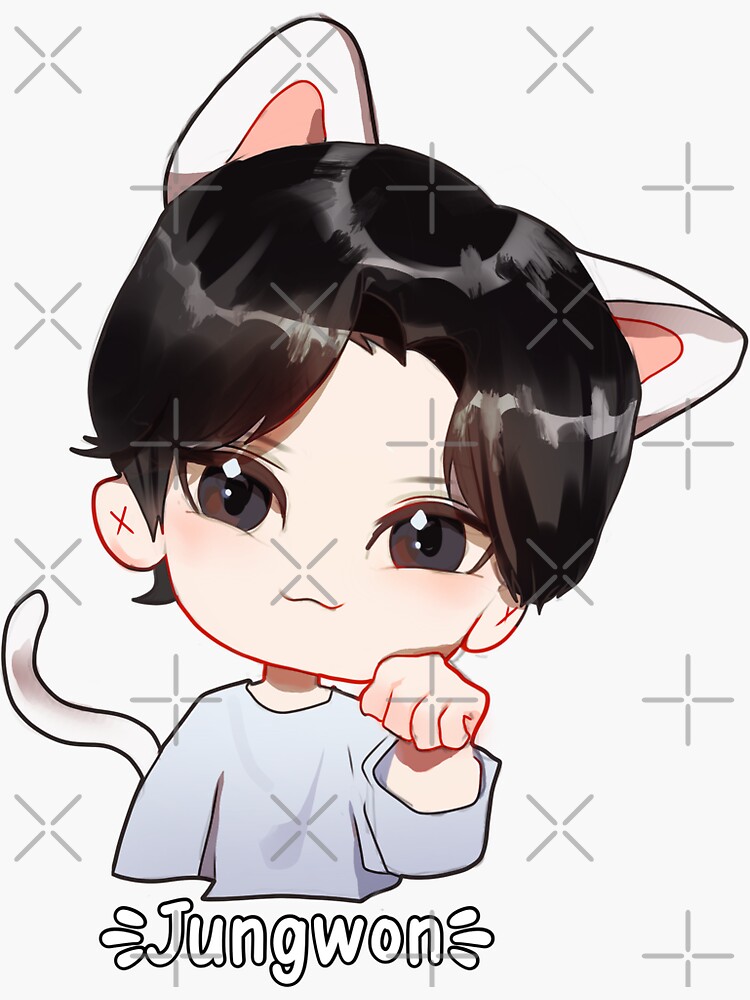 "Jungwon Chibi Enhypen (with text)" Sticker for Sale by lilymarg ...