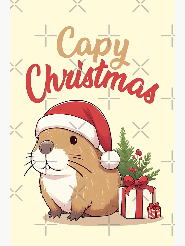 "Capy Christmas Capybara Santa" Greeting Card for Sale by KAI-Studio ...