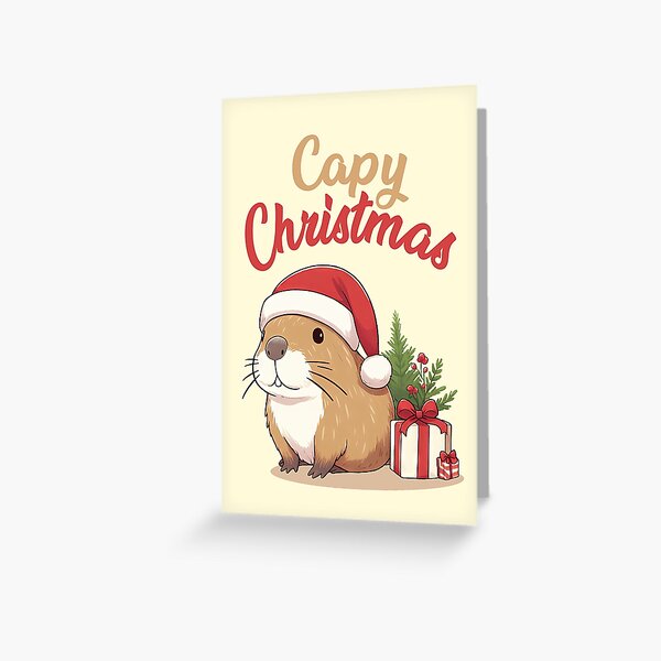 "Capy Christmas Capybara Santa" Greeting Card for Sale by KAI-Studio ...