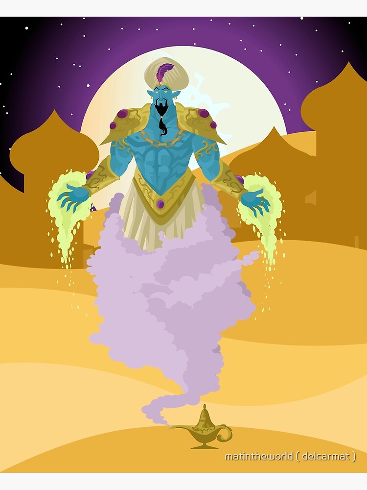 "blue genie emerging from lamp" Art Print for Sale by matintheworld ...