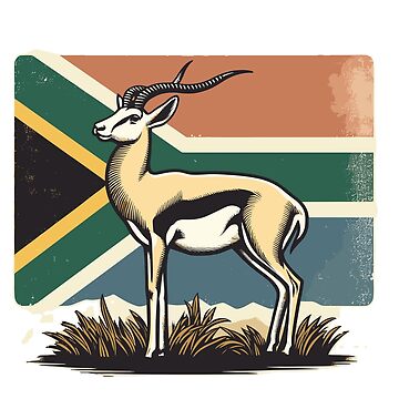 "Springbok with South African Flag" Sticker for Sale by popflix | Redbubble