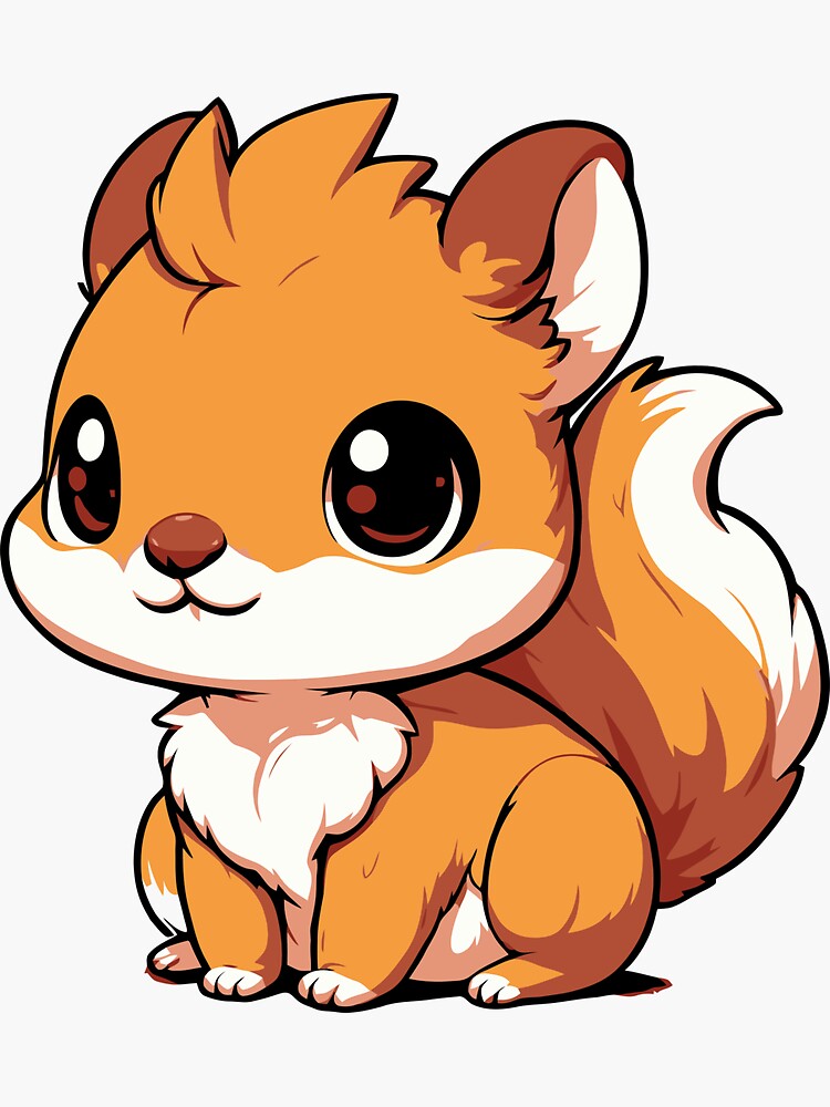 " Adorable Baby Chibi Squirrel " Sticker for Sale by GRASTORE | Redbubble