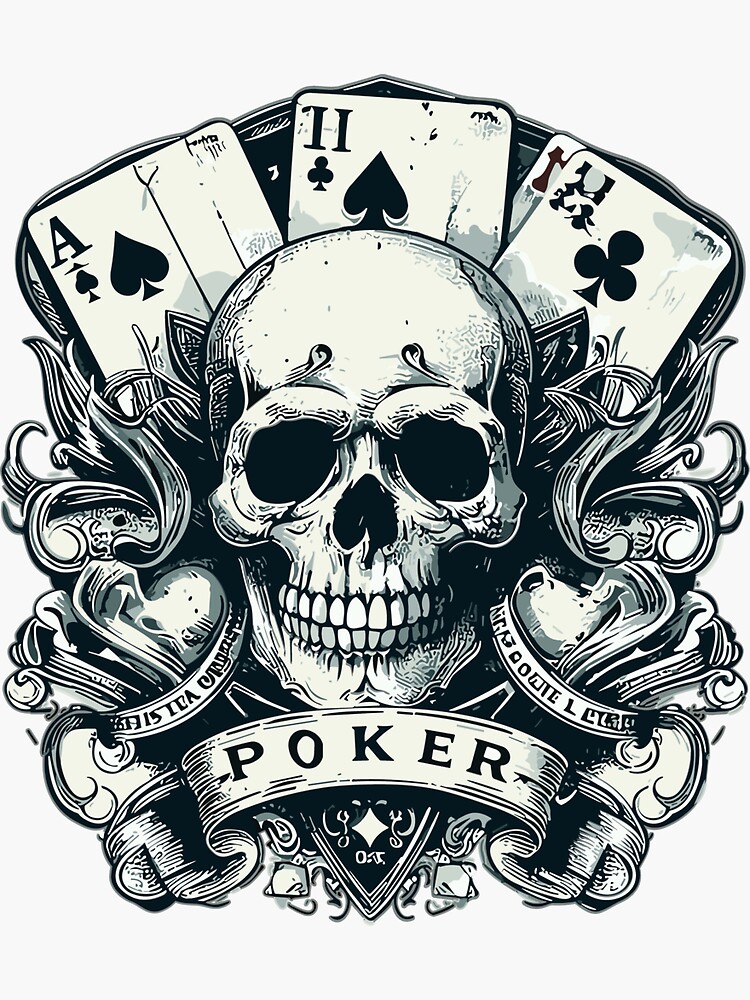 "Poker skull" Sticker for Sale by gittuska11 | Redbubble