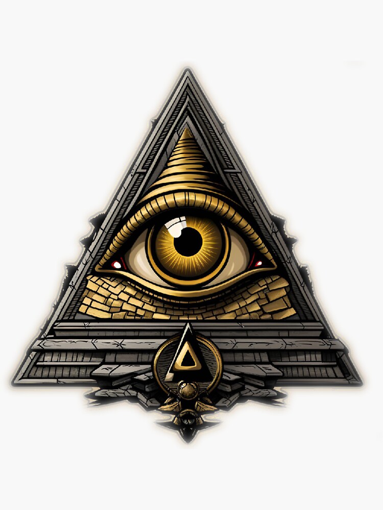 "Golden Stone Eye Occult Triangle | Illuminati Eye Pyramid of Wisdom ...