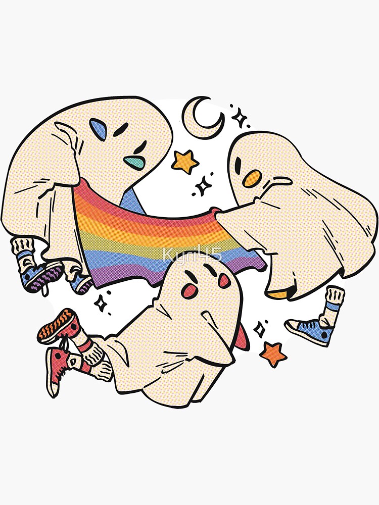 "LGBTQA+ Ghosts" Sticker for Sale by Kyri45 | Redbubble