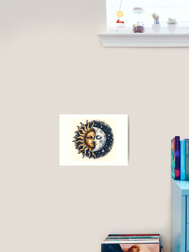 "Vintage Sun and Moon Solar Eclipse" Art Print for Sale by Conhuir ...