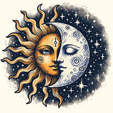 "Vintage Sun and Moon Solar Eclipse" Poster for Sale by Conhuir | Redbubble