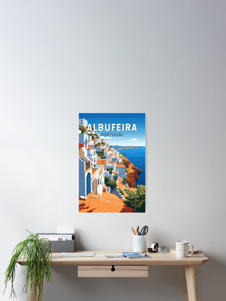 "Albufeira Portugal Travel Art Vintage" Poster for Sale by ...