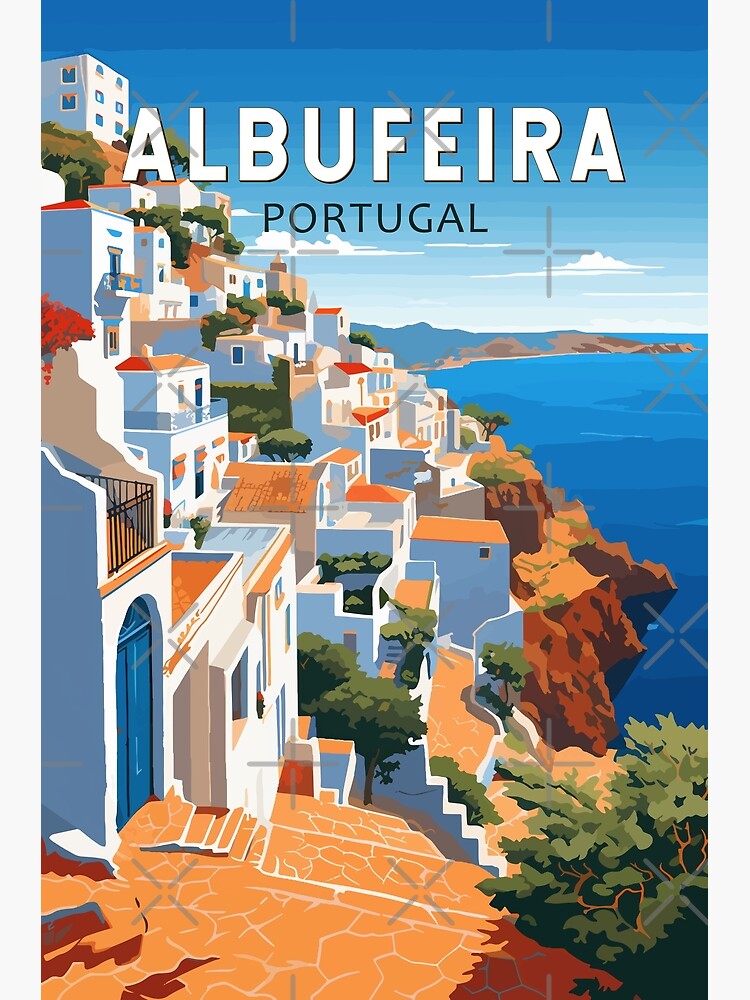 "Albufeira Portugal Travel Art Vintage" Poster for Sale by ...