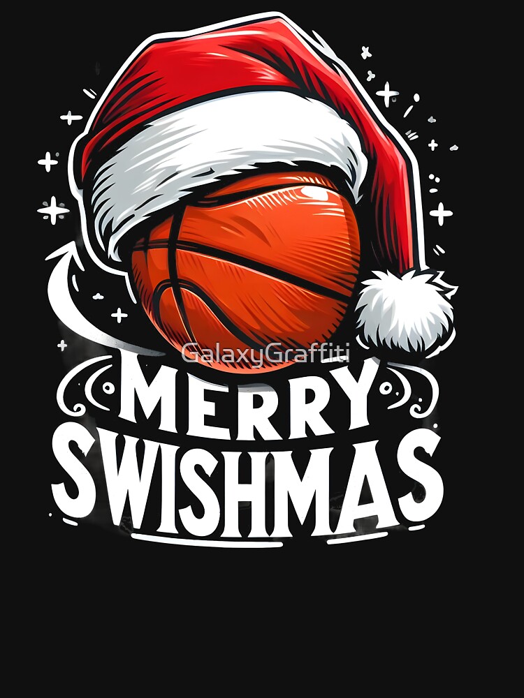 "Merry Swishmas Ugly Christmas Basketball Christmas" Essential T-Shirt ...