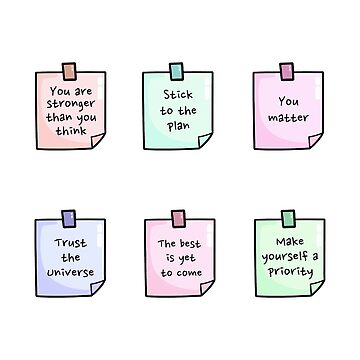 "Motivational Sticky Notes Inspirational Daily Reminder Post It Pack ...