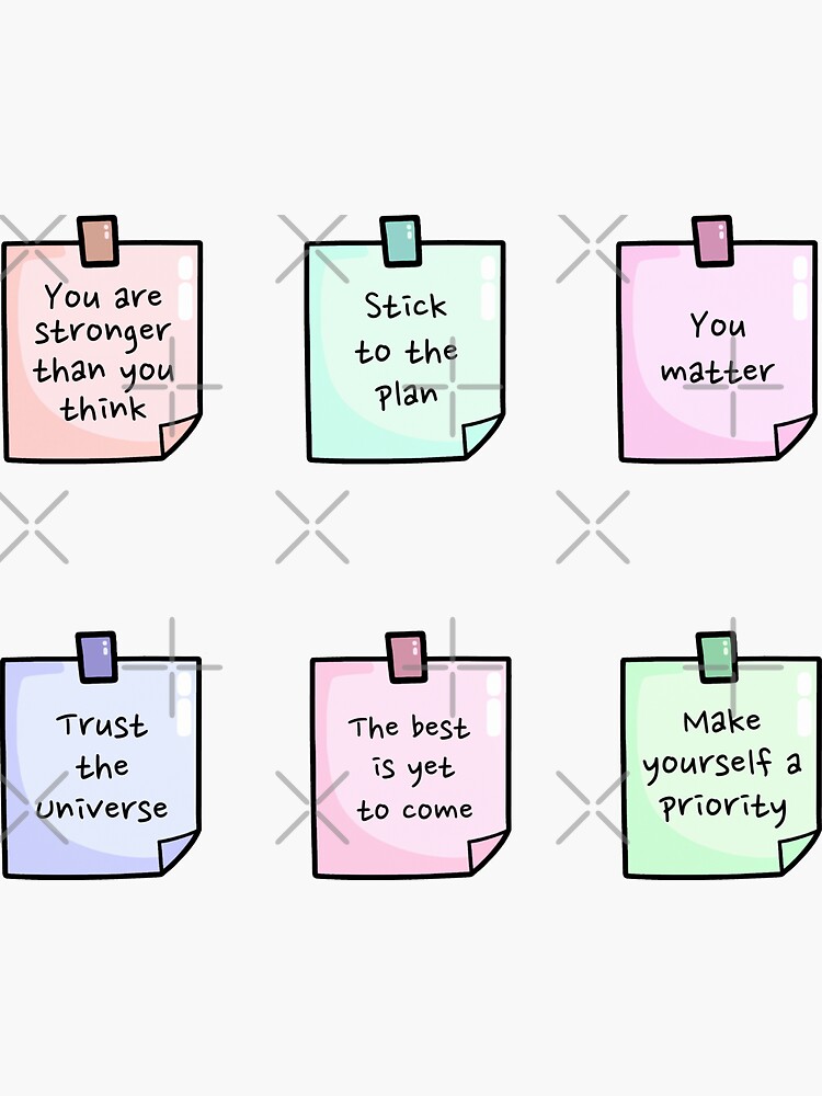 "Motivational Sticky Notes Inspirational Daily Reminder Post It Pack ...
