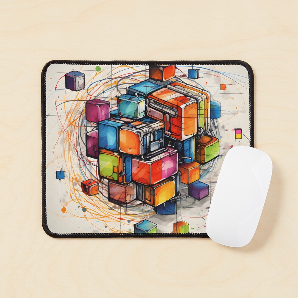 "Abstract Rubik's Cube Mosaic" Poster by inkArtistryfine | Redbubble