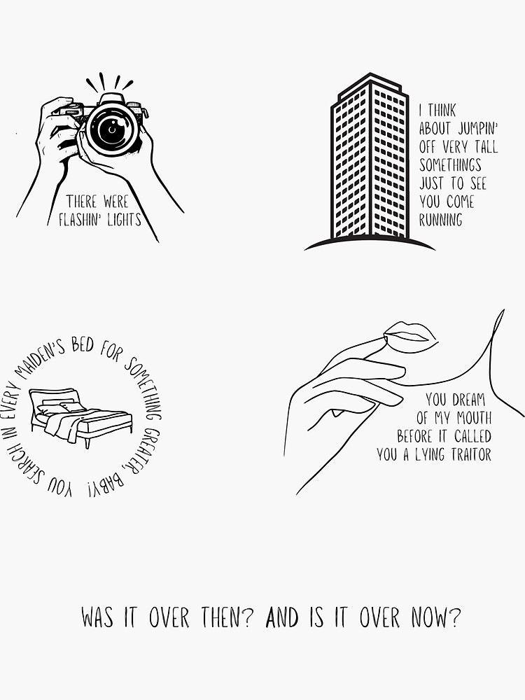 "Is It Over Now? 1989 TV Vault Tracks Line Art Sticker Pack" Sticker ...