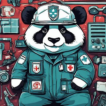 "EMT Panda " Sticker for Sale by Digital-Dogs | Redbubble