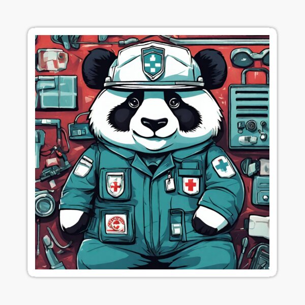"EMT Panda " Sticker for Sale by Digital-Dogs | Redbubble