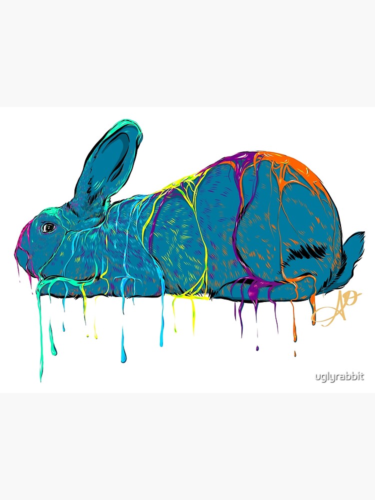 "American Rabbit - Paint Drip" Poster by uglyrabbit | Redbubble