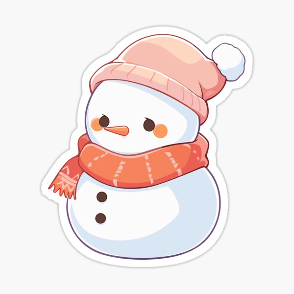 "Cute Christmas Snowman cartoon" Sticker for Sale by EktorStudios ...