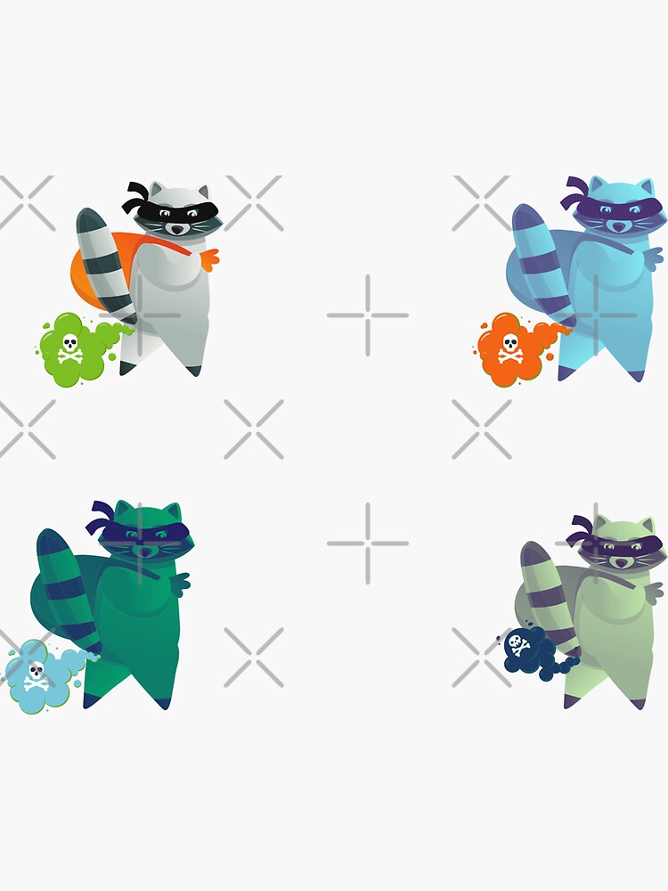 "Cute Funny Farting Raccoons Design" Sticker for Sale by CheekyChimpCo ...