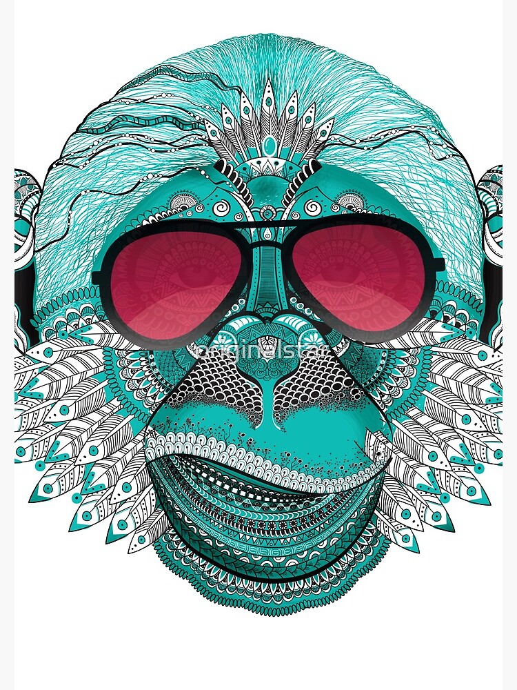 "monkey mandala india tatoo sunglasses face mouth teeth cool swag rap ...