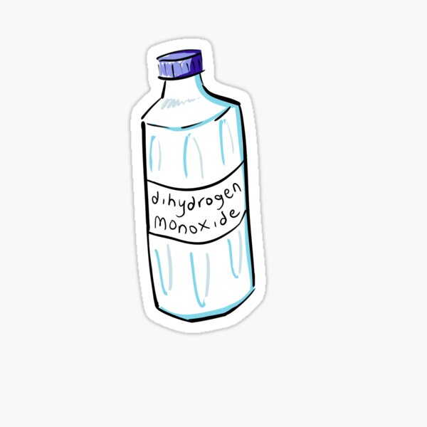 "dihydrogen monoxide" Sticker for Sale by DavidAlse | Redbubble