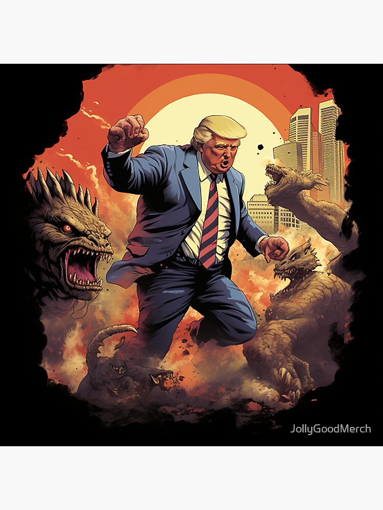 "Trumpzilla" Sticker for Sale by JollyGoodMerch | Redbubble