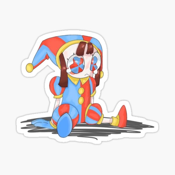 "Sad Pomni Graphic Design " Sticker for Sale by Harsh Katariya | Redbubble