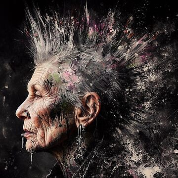 "Punk Old Lady Artificial intelligence Ai" Sticker for Sale by ...