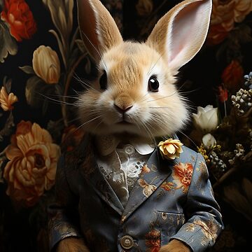 "A Gentleman Rabbit And Flowers" Poster for Sale by Michealfashion ...