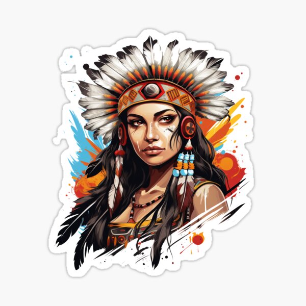 "Native American" Sticker for Sale by PepeCartoon | Redbubble