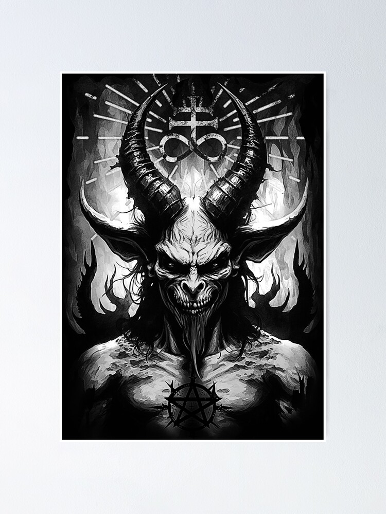 Satan Illustratie Gothic 666 Satan Occult Creepy Manga Style Devil
