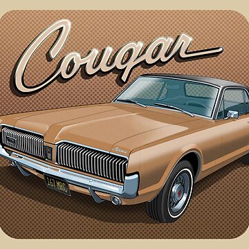 "1967 Mercury Cougar in cinnamon frost" Sticker for Sale by candc-retro ...