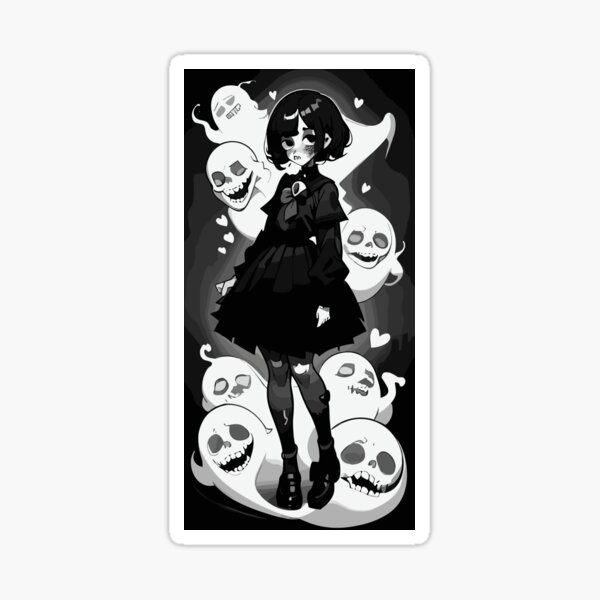 Cute Ghost Girl Haunted Scary N Creepy Sticker For Sale By World Of Printed Art Redbubble